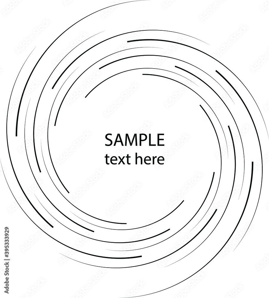 Black curved speed lines in vortex form. Vector illustration. Design ...