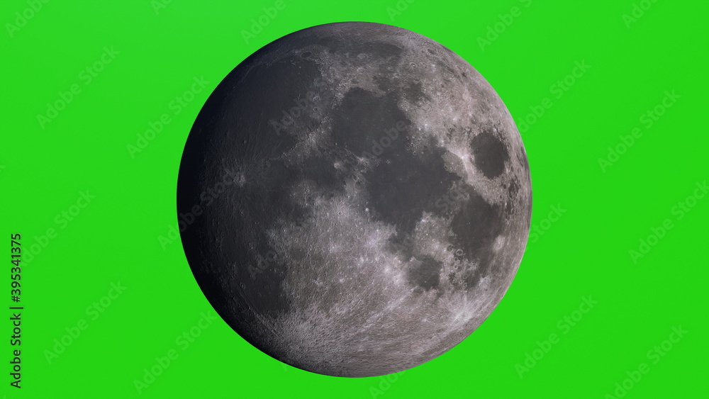 Realistic Moon. Perfect for your own background using green screen. 3d ...