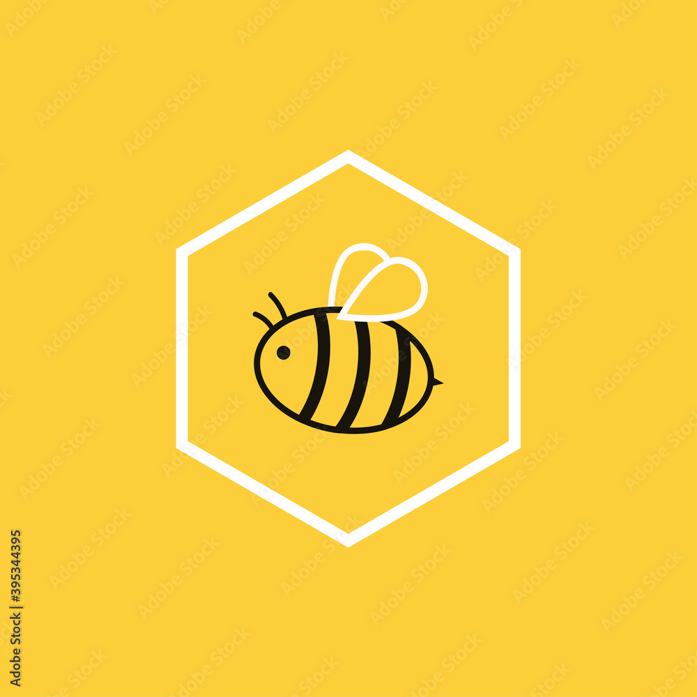 Bee logo design. Bee vector. bee cartoon character design. free space ...