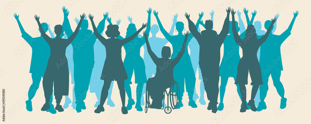Happy crowd, inclusive people isolated as inclusive society concept ... Happy crowd, inclusive people isolated as inclusive society concept ...