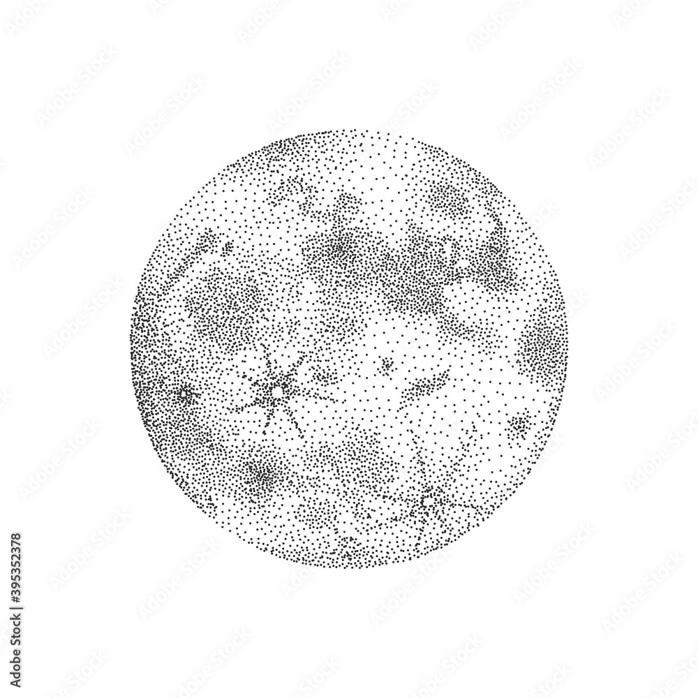 vintage retro vintage engraving style. space objects, world and phases ...