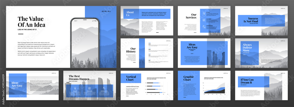 Creative powerpoint presentation templates set. Use for modern keynote ...