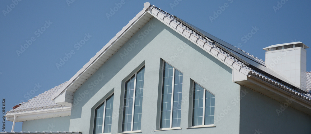 Exterior view of a triangular window design, irregular shape windows of ...