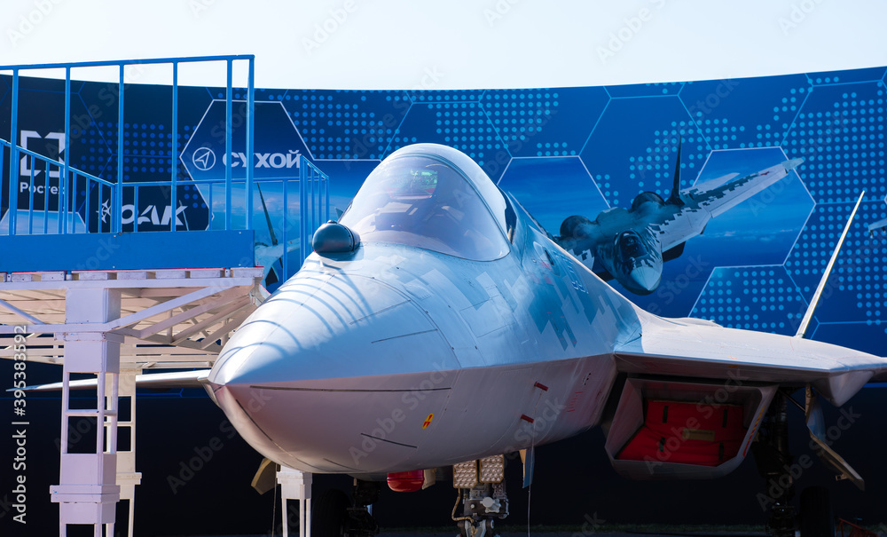 Foto de August 30, 2019. Zhukovsky, Russia. fifth-generation promising Russian multi-functional ...