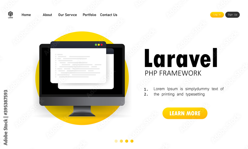 Learn To Code Laravel Php Framework Programming Language On Computer Screen Programming