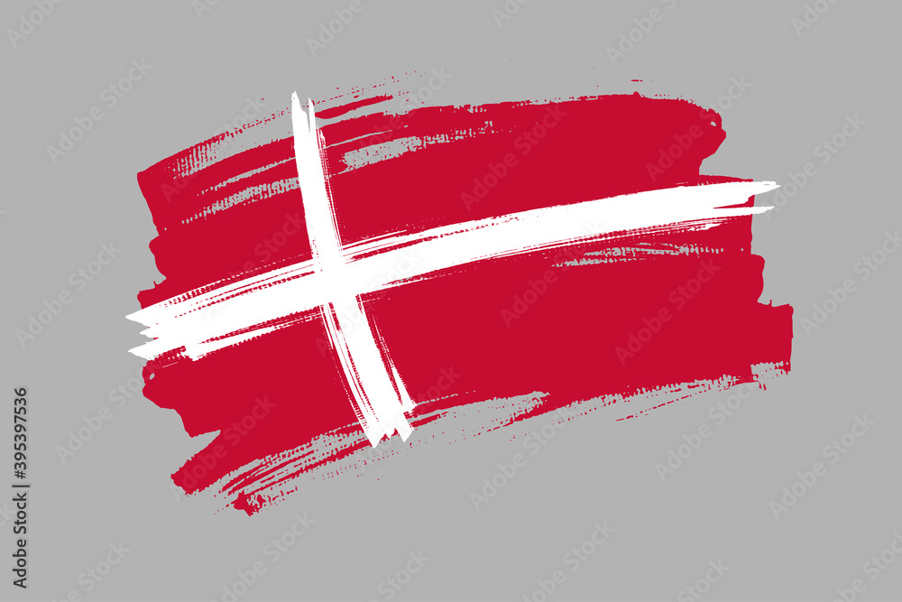 Flag of the Kingdom of Denmark. Denmark banner brush concept ...
