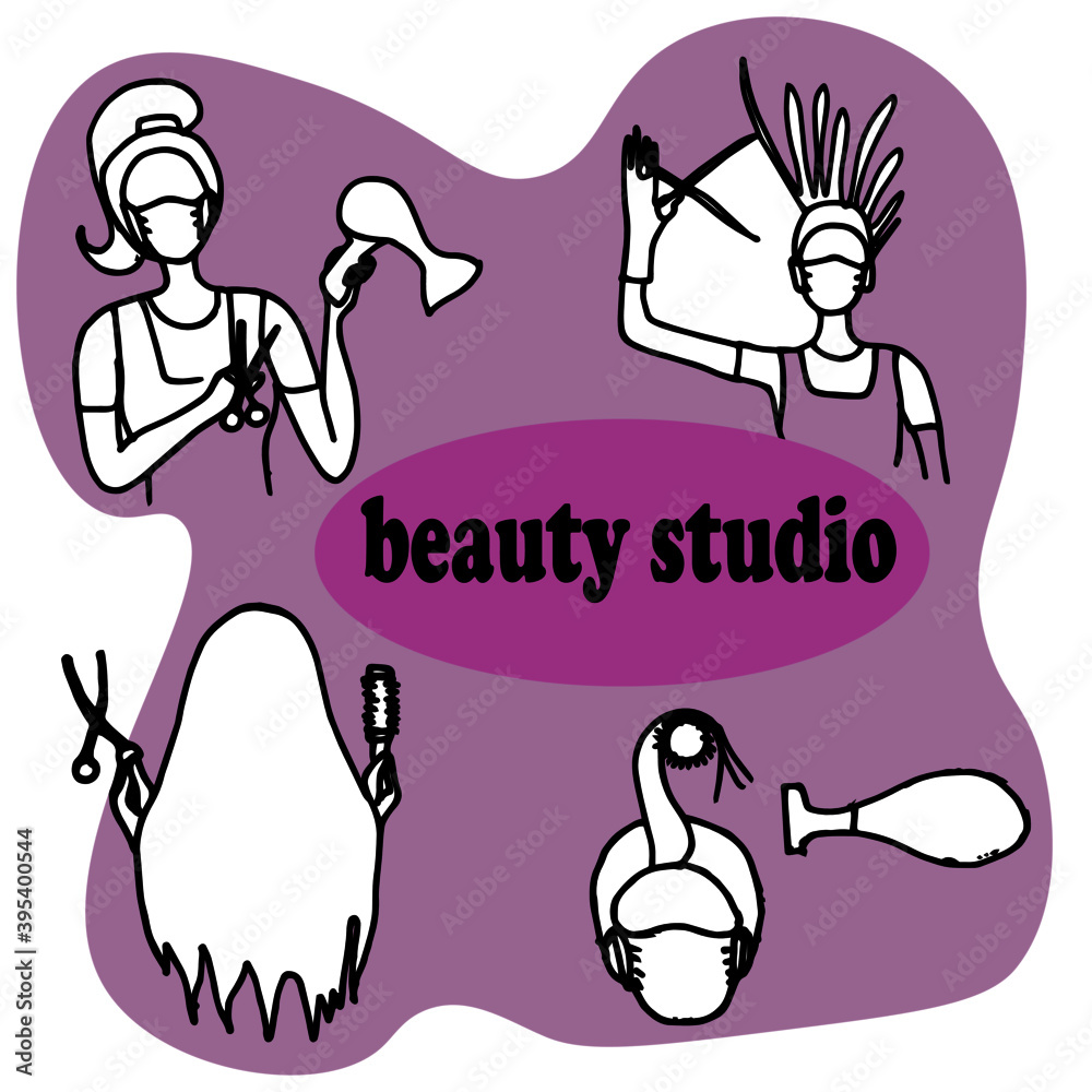 sphere of beauty, beauty studio vector graphics illustrator ...
