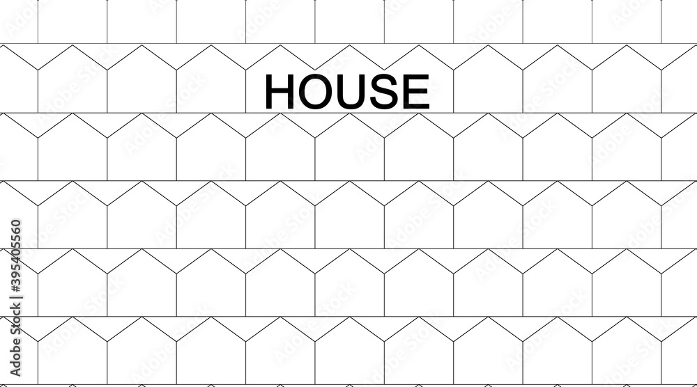 house, in schematic, repeated form, new idea of logos, directions ...