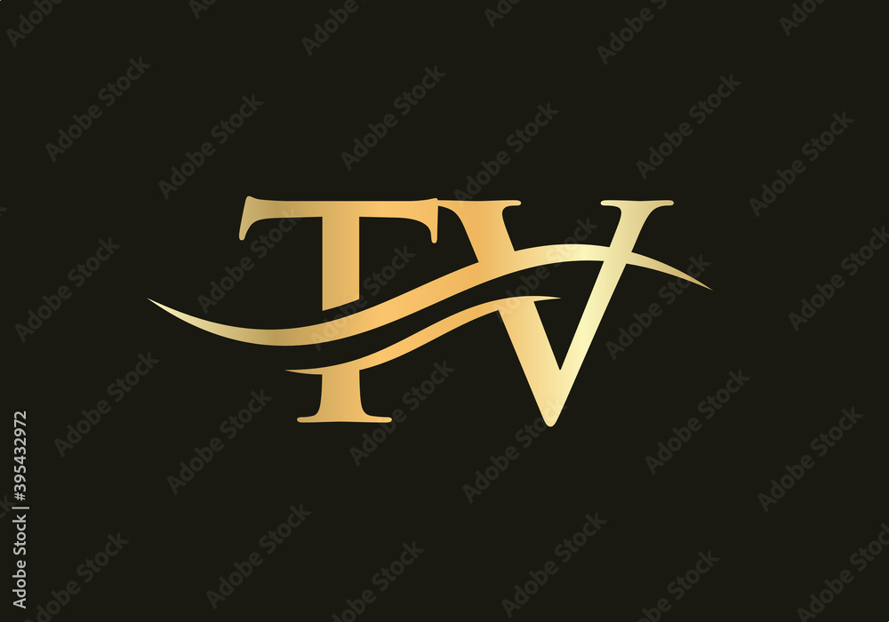 TV logo design. Creative and Minimalist Letter TV Logo Design with ...