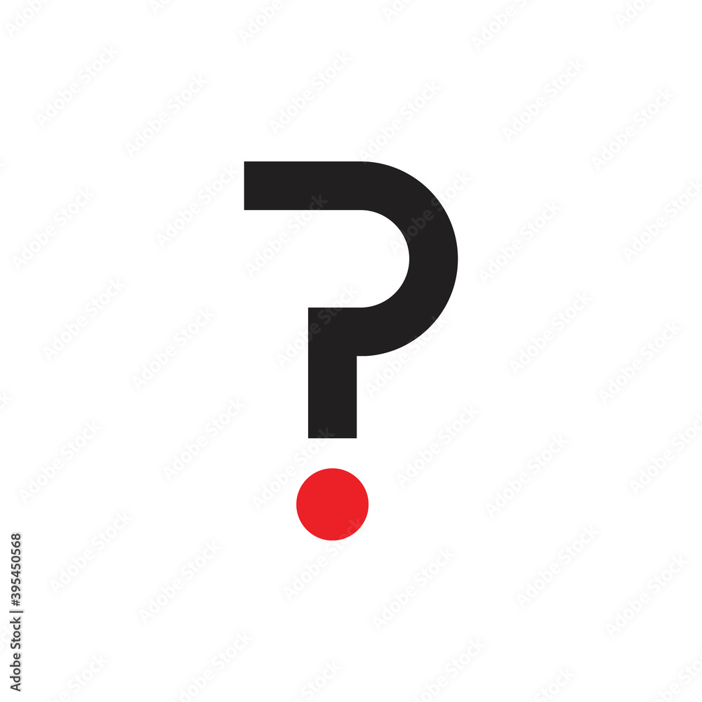 P letter with Question mark logo design vector Stock Vector | Adobe Stock