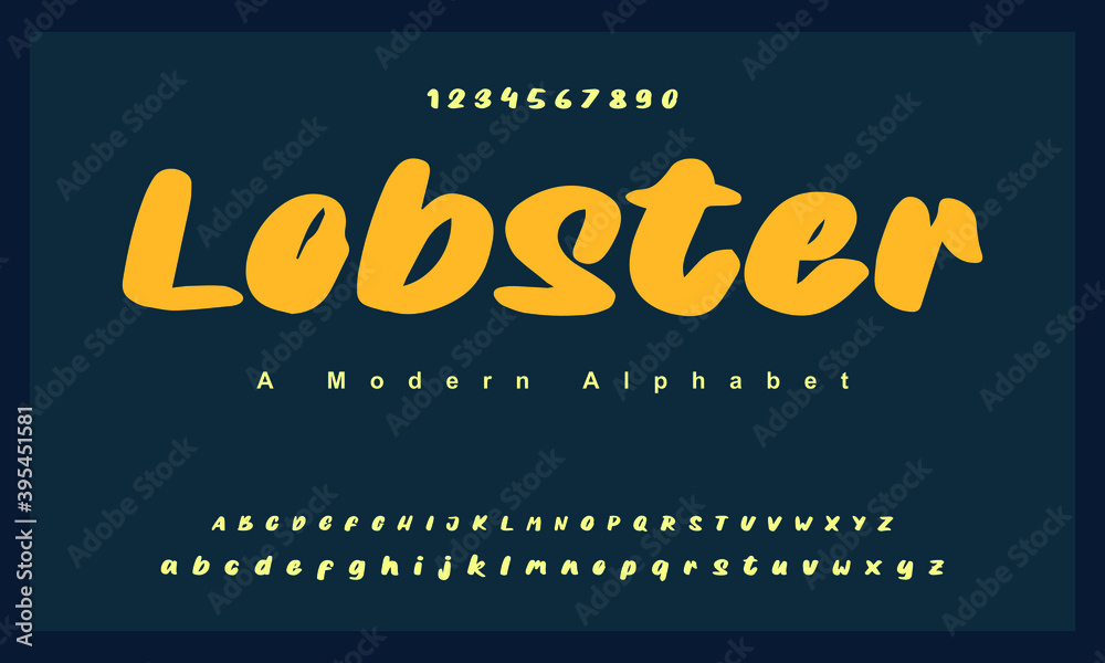Lobster font. Elegant alphabet letters font. Lettering Minimal Fashion ...