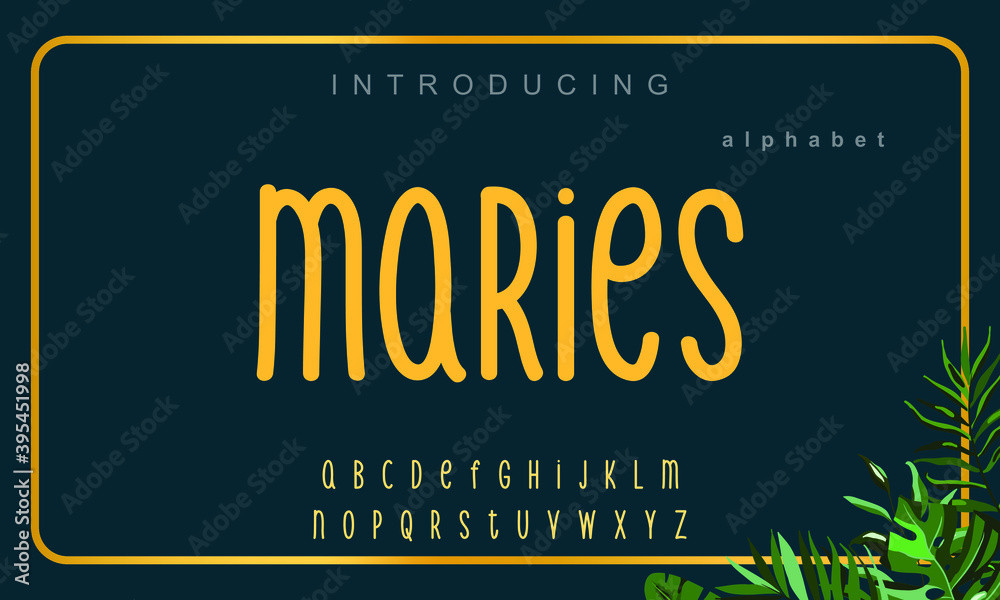 Maries font. Elegant alphabet letters font and number. Lettering ...