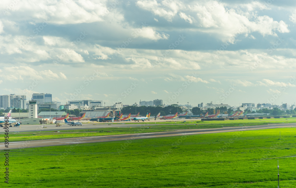 view of the international airport of Tan Son Nhat International Airport ...