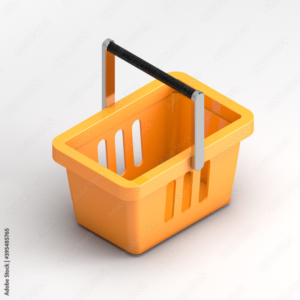 Isometric shopping basket icon in colorful isometric 3d render. Online ...