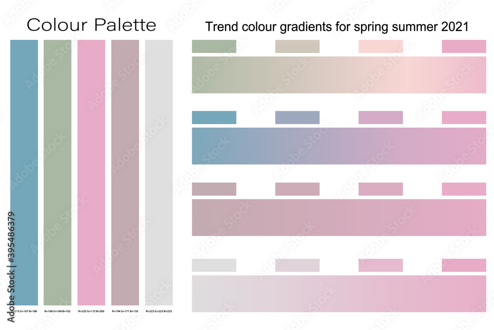 2021 Trend colour gradients for spring summer background design ...