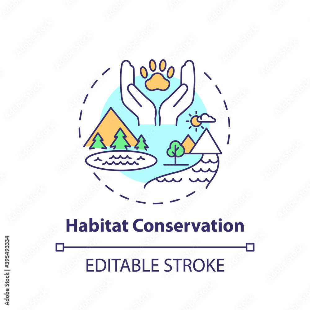 Habitat conservation concept icon. Ecosystem preservation. Prevent ...