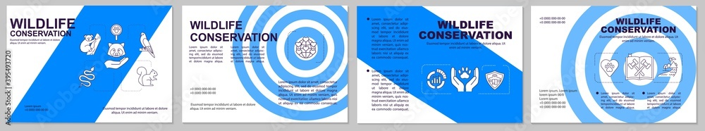 Wildlife conservation brochure template. Animal populations protection ...