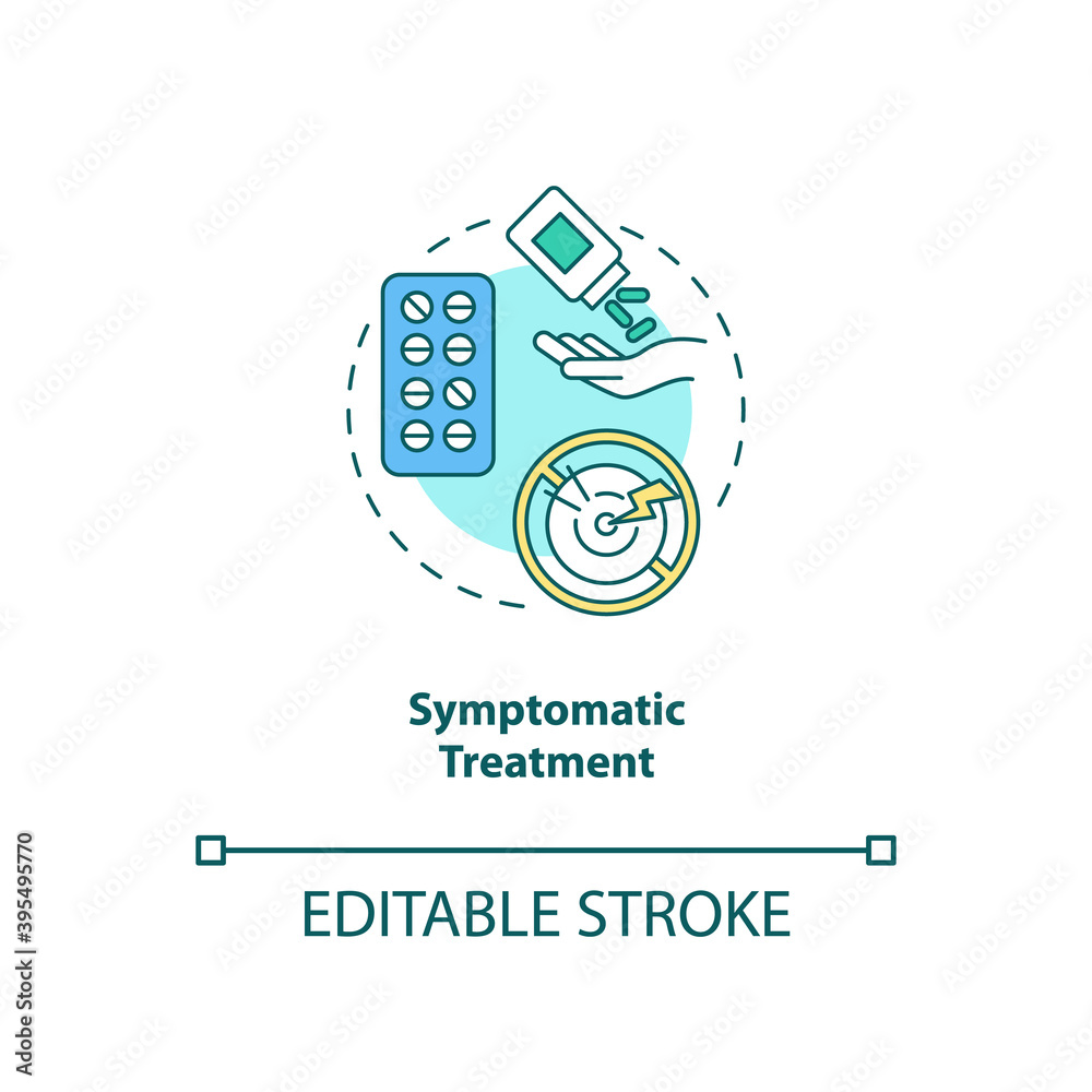 Symptomatic treatment concept icon. CFS cure idea thin line ...