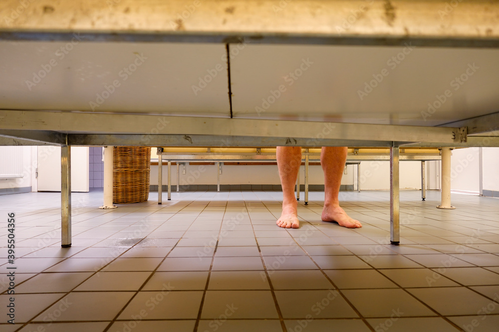 Stockholm, Sweden A person's feet in a locker room. Stock Photo | Adobe ...