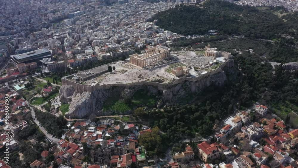 Acropolis city of Athens parthenon, symbol of ancient Greece, aerial ...