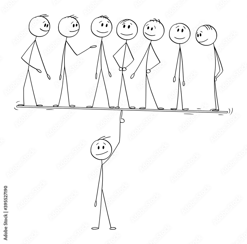 Vector cartoon stick figure illustration of man, manager or leader ...
