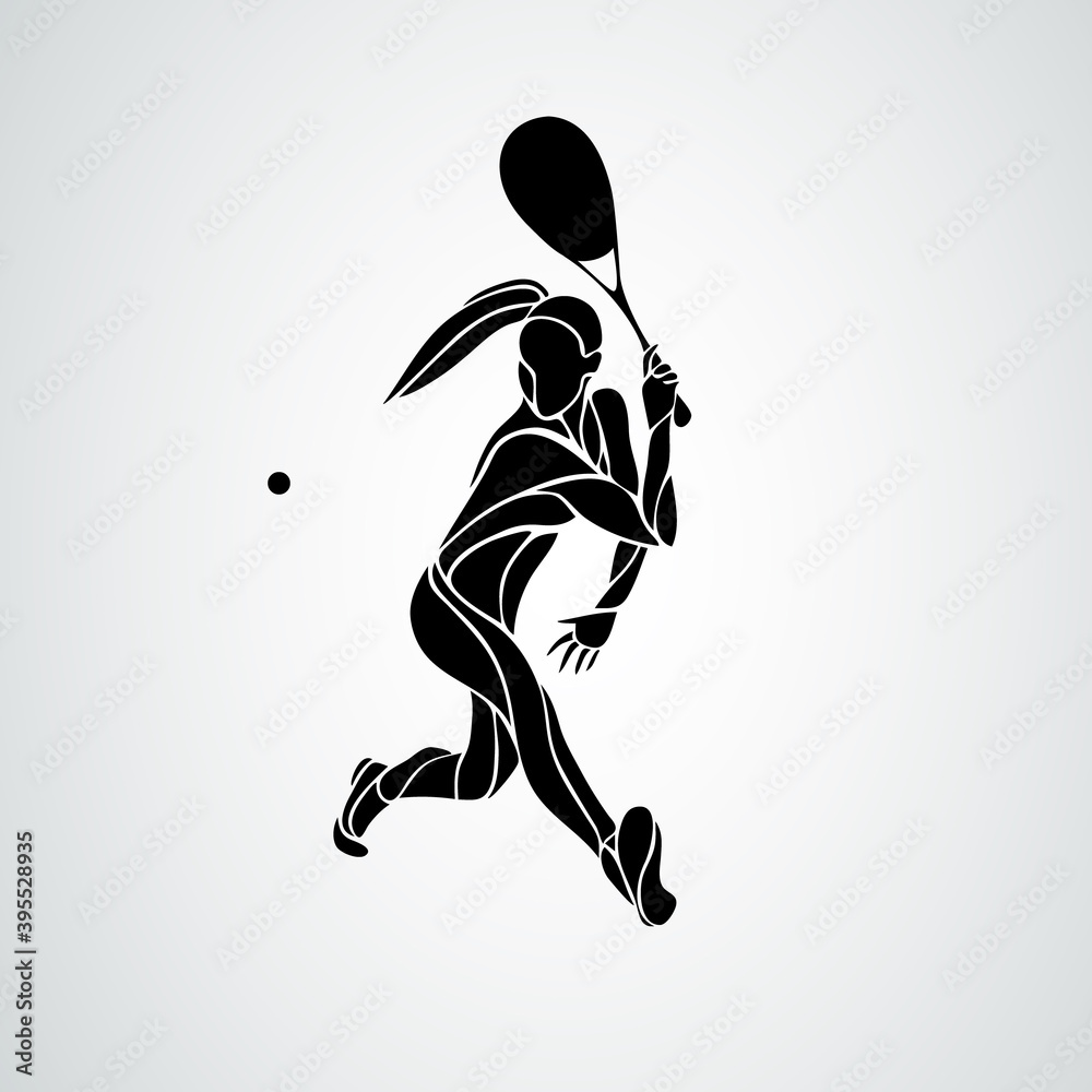 Squash player creative abstract silhouette vector eps10 Stock Vector ...
