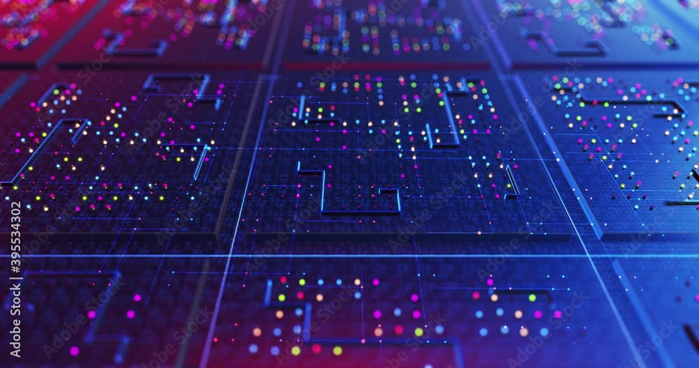 High Tech Futuristic AI Processor. Processing Data In Real Time ...