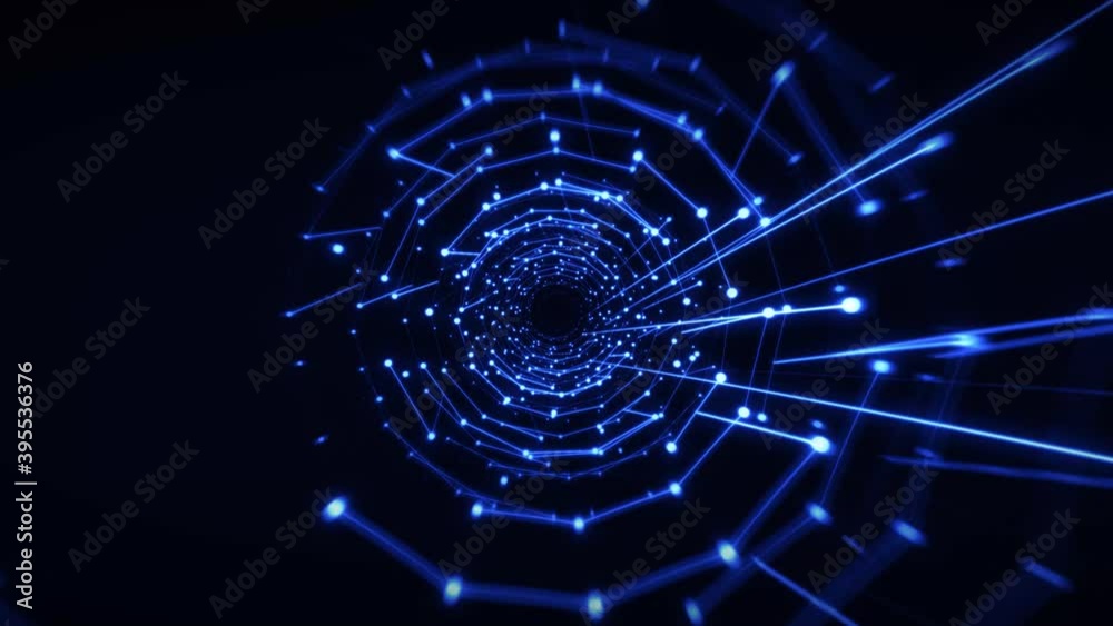 Abstract Hi Tech Futuristic Plexus Design Loop/ 4k animation of an ...