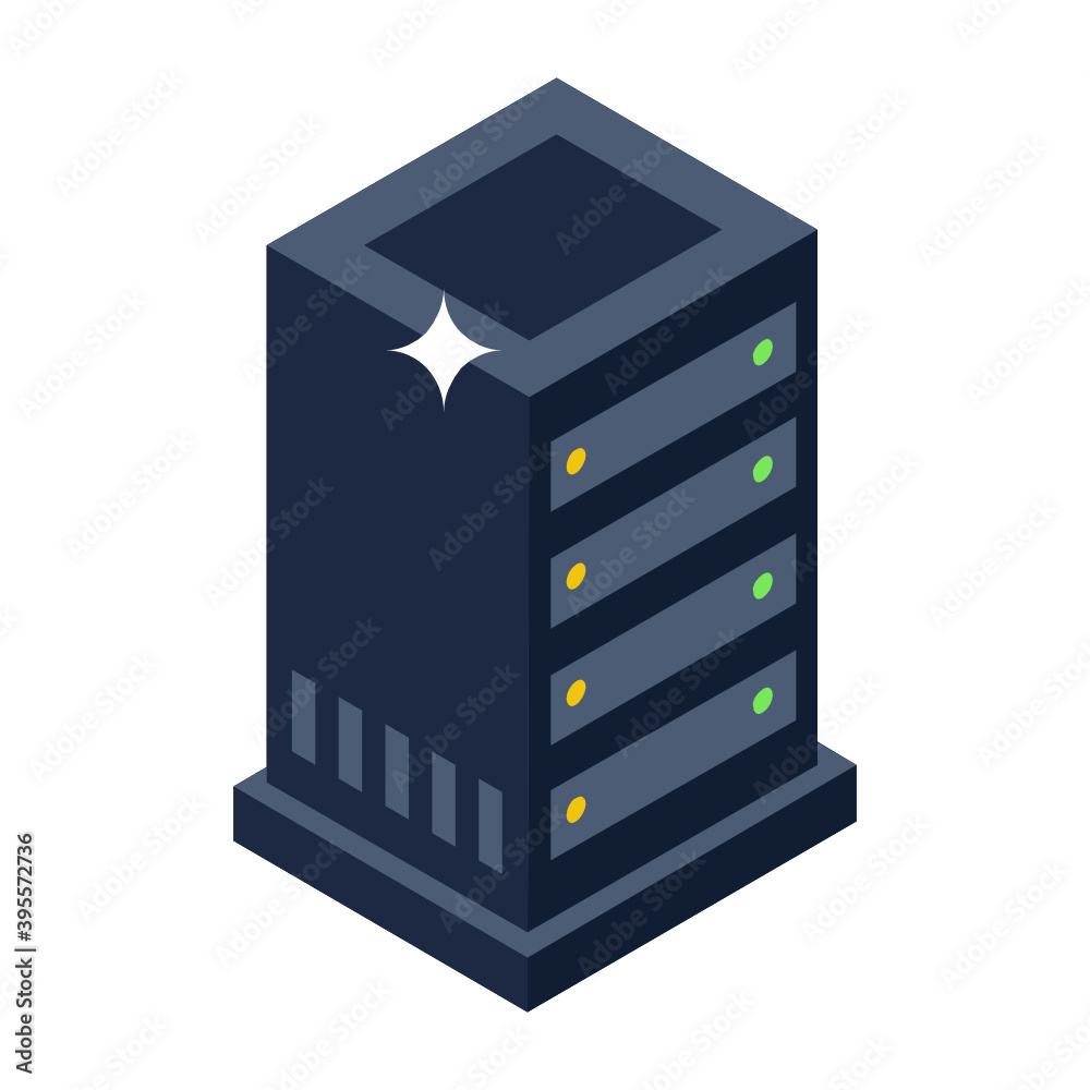An Icon Of Data Server Rack In Isometric Style Stock Vector Adobe Stock