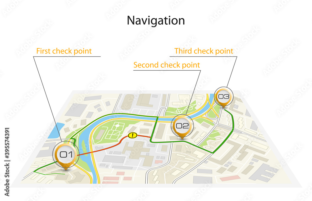 Isometric city map business infographic navigation, 3d flat isometry ...