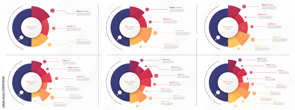 Vector circle chart designs, modern templates for creating infographics ...