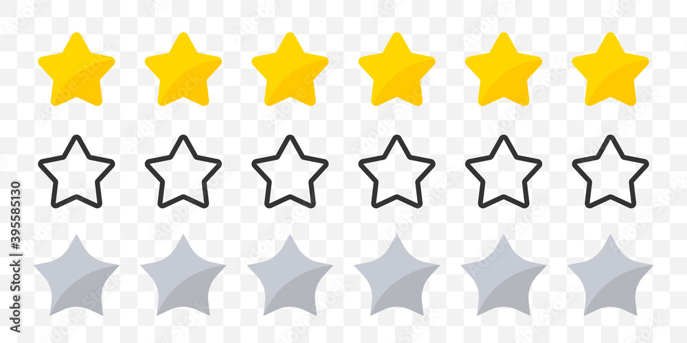 Stars icons. Stars rating icon. Concept of stars icons. Flat and linear ...