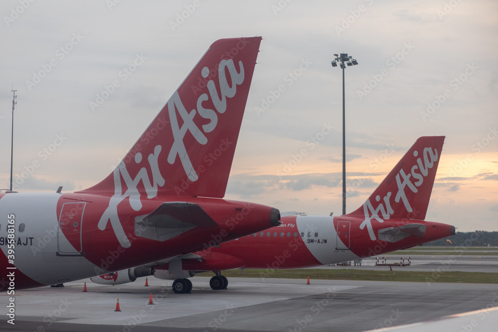 Kuala Lumpur, Malaysia-November 10 2018: A Picture of AirAsia's fleet ...