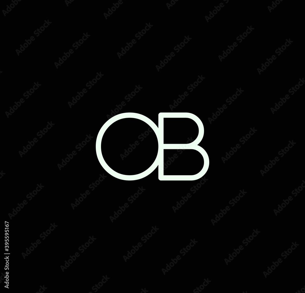 Letter OB alphabet logo design vector. The initials of the letter O and ...