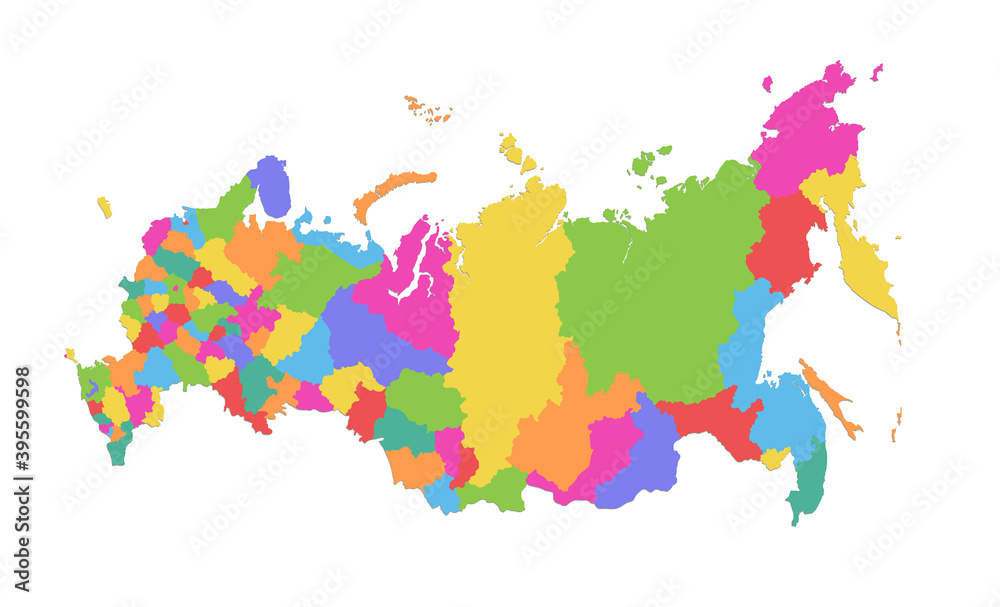 Russia map, administrative division, separate individual region with ...