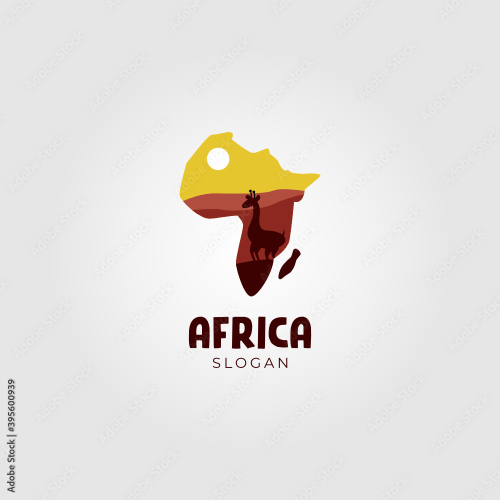 Africa continent traditional logo design Stock Vector | Adobe Stock