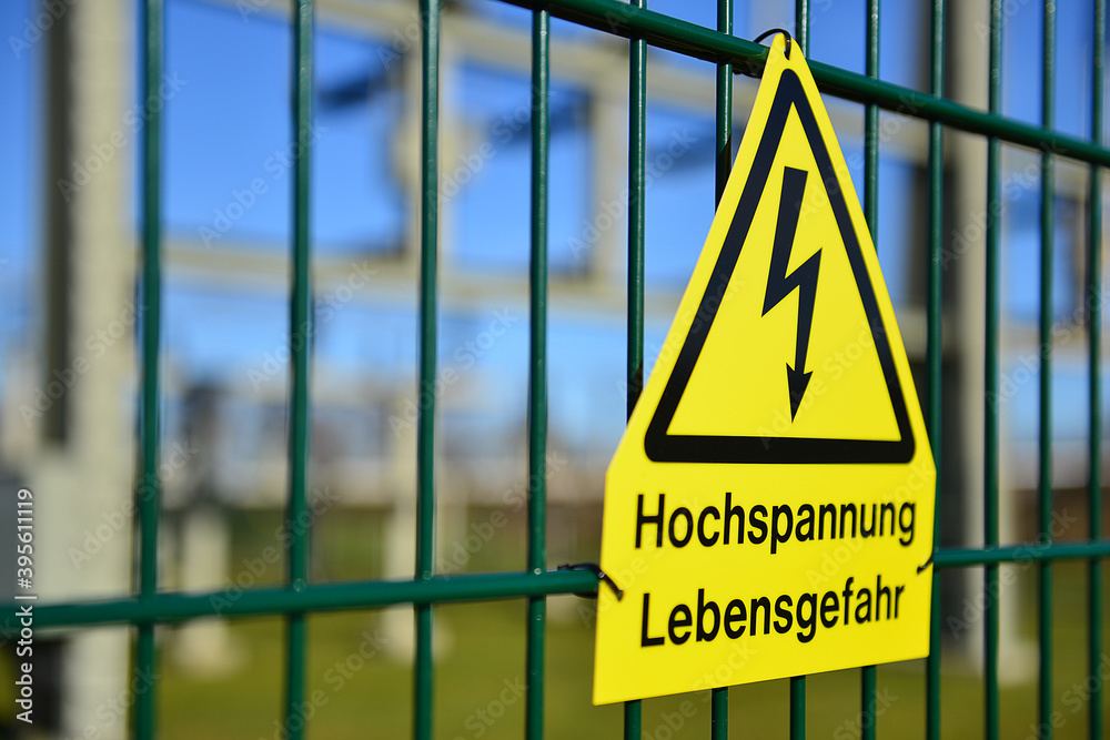 Strom, Energie, Warnschild Stock Photo | Adobe Stock