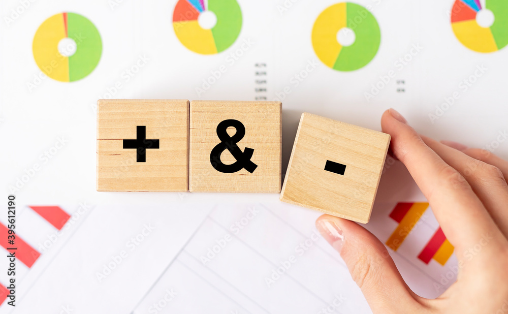 Minus vs plus signs, comparison of opposites, positive vs negative ...