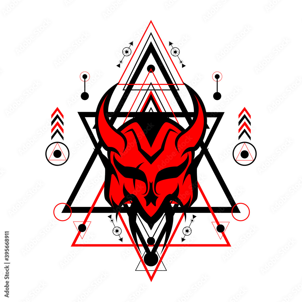 Devil Sacred Geometry in white Background, can use for tattoo, logo ...
