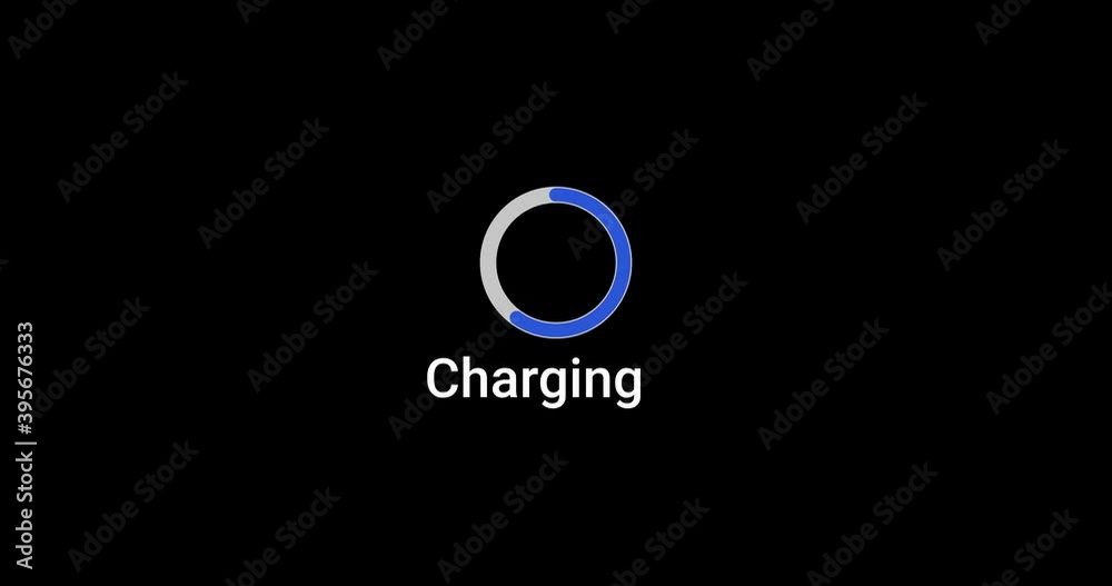 Mobile or Laptop charging progress bar computer screen animation loop ...