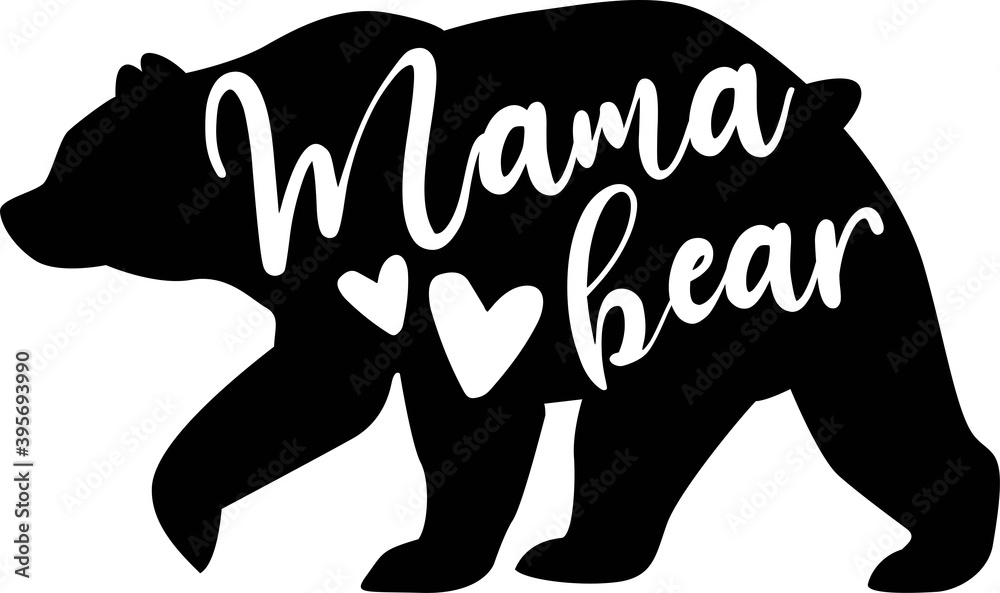 Mama bear on the white background. Vector illustration Stock Vector ...