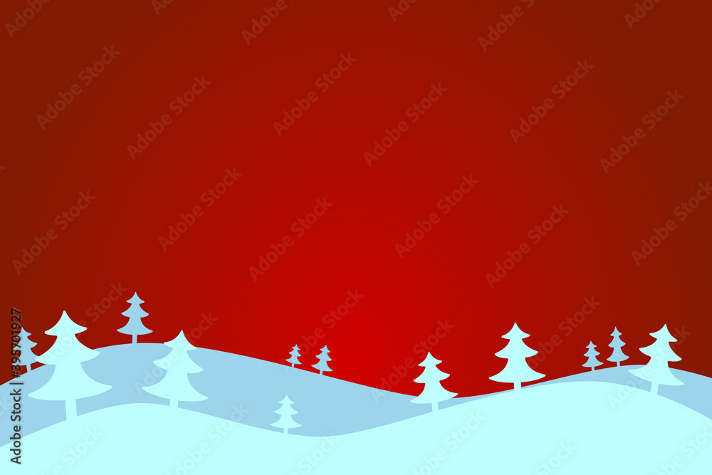 Cartoon winter background with pine trees. Christmas theme. Design ...