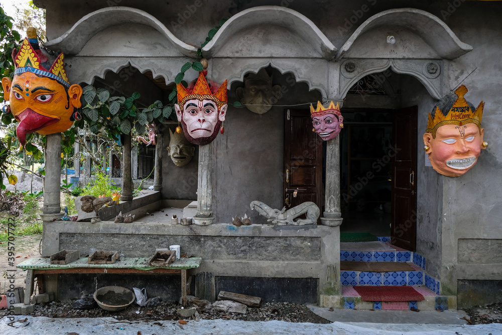 Majuli Island, India - November 2020: Masks used for celebrations and ...
