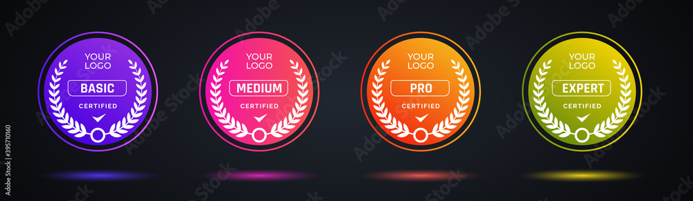 Certified badge logo design for company training badge. Certificates to ...