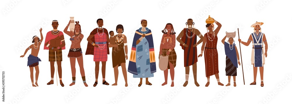 Photo & Art Print Group of happy aboriginal or indigenous people of ...