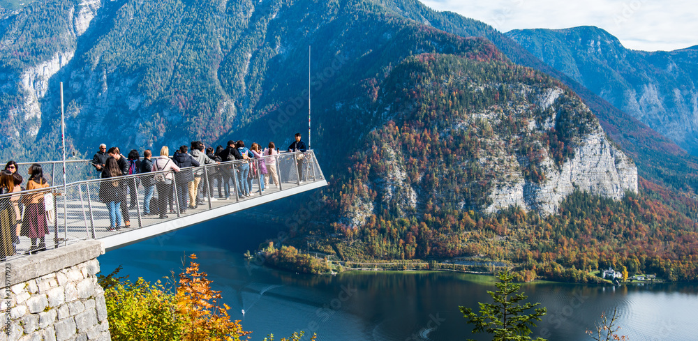 Hallstatt Skywalk World Heritage View. This viewing platform is 350 ...
