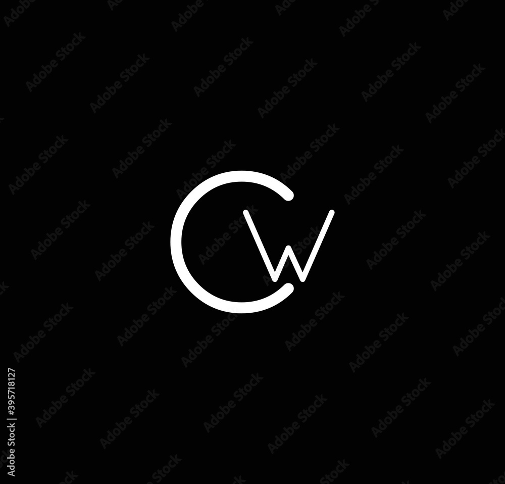 Letter CW alphabet logo design vector. The initials of the letter C and ...