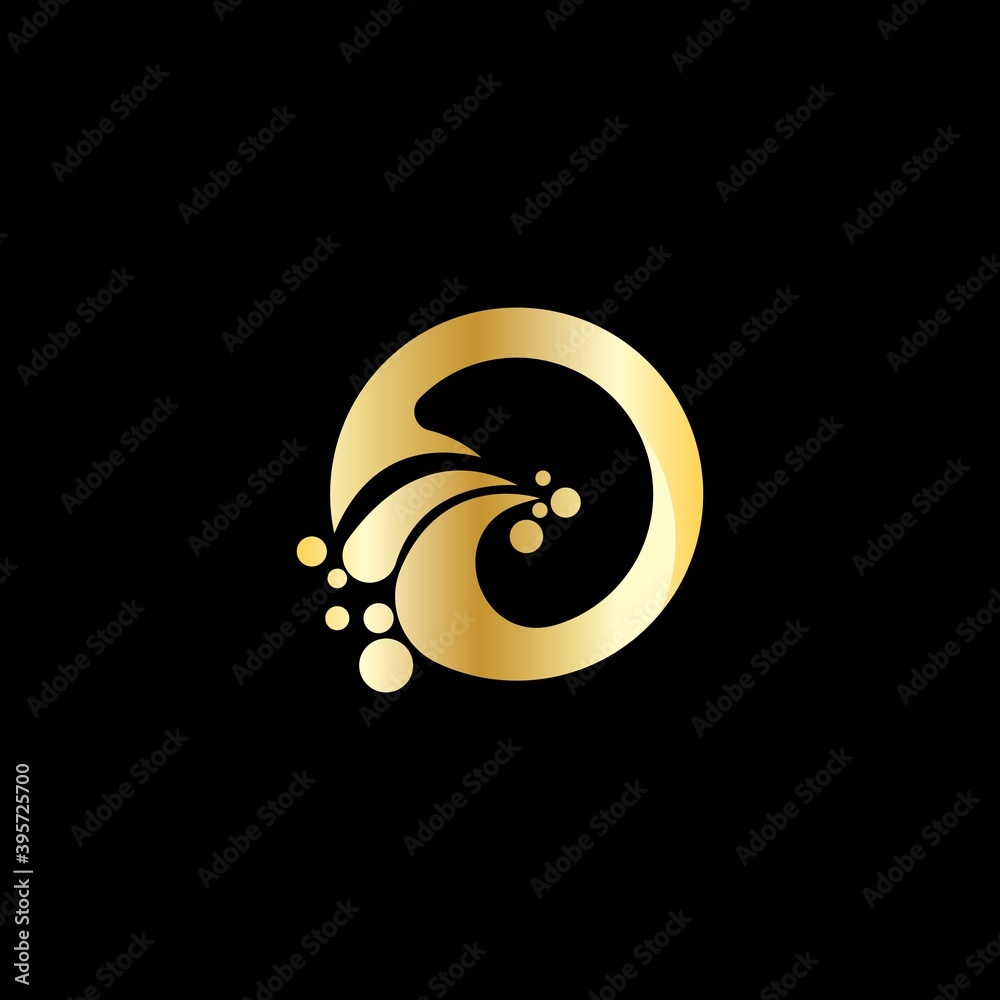 wave gold logo design template vector Stock Vector | Adobe Stock