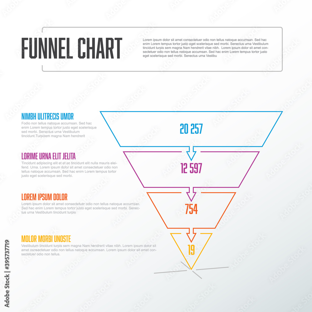 Vector thin line infographic funnel level layers template Stock Vector ...