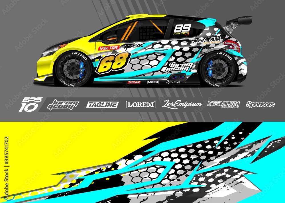 Car wrap decal designs. Abstract racing and sport background for racing ...